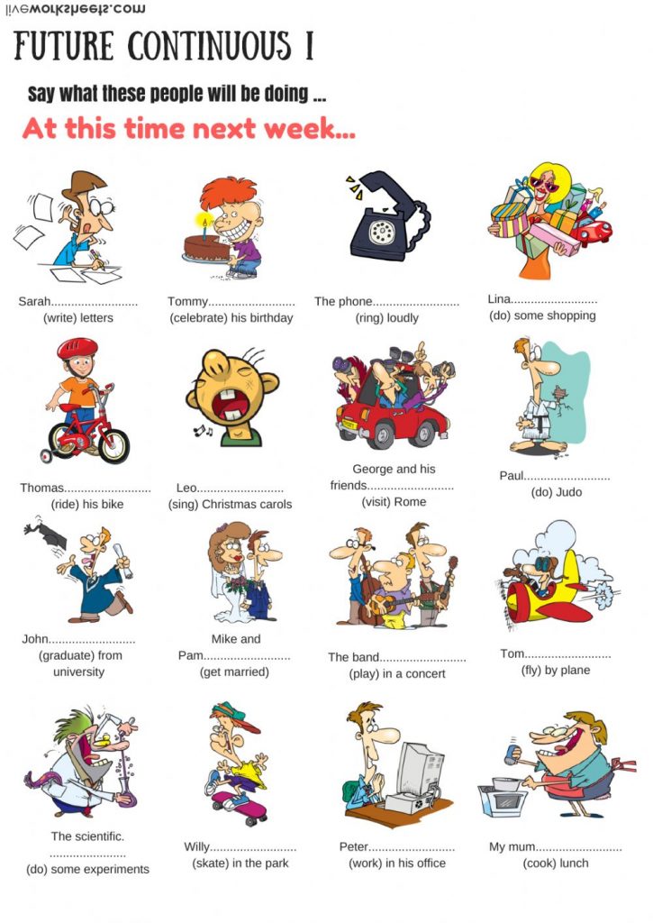 Future Continuous Worksheets - Gustavo Rubino Ernesto