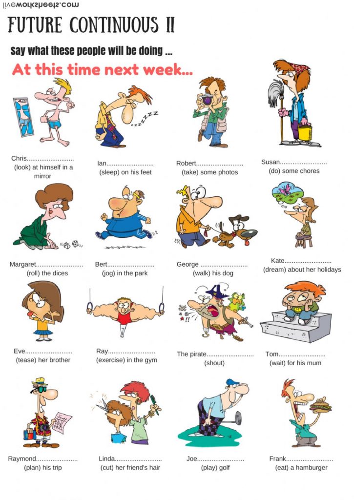 Future Continuous Worksheets - Gustavo Rubino Ernesto