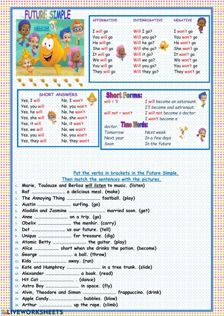 Simple Future Worksheets - Gustavo Rubino Ernesto